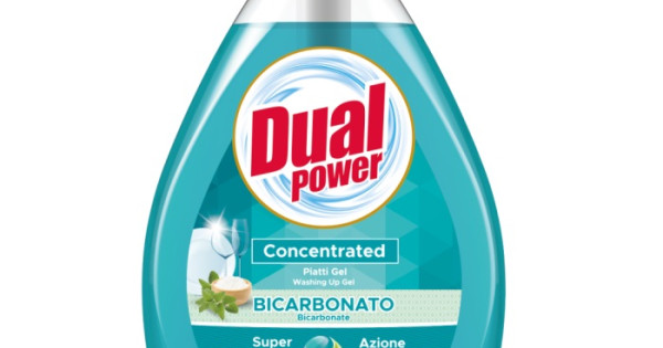 Dual Power Gel p/u spalat vase cu dozator Bicarbonate and Sage 1L (LM9173)